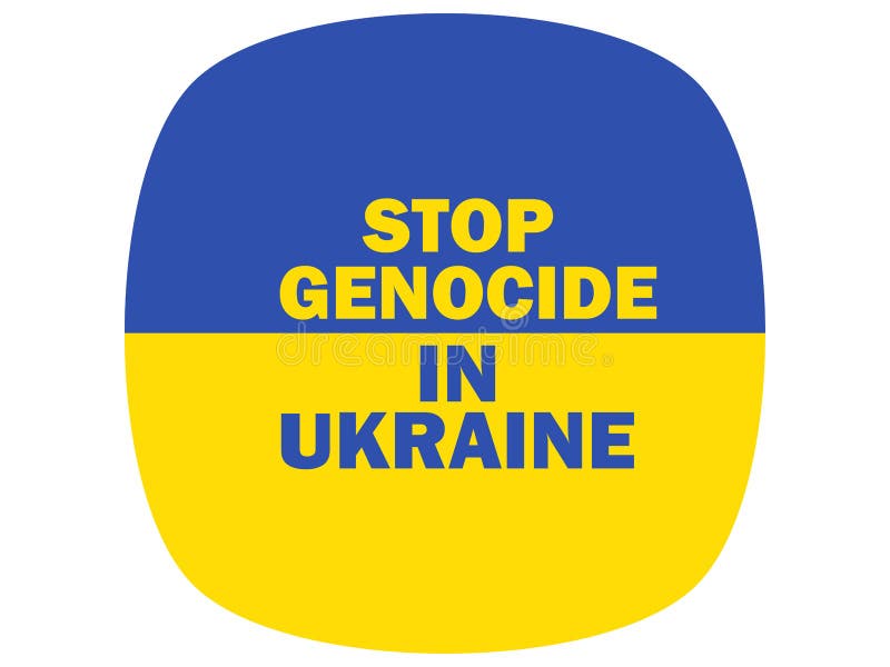 Flag of Ukraine Inscription STOP GENOCIDE in UKRAINE Stock Vector ...