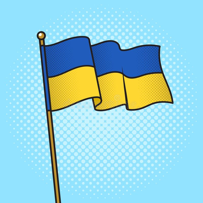 Flag of Ukraine Pop Art Vector Illustration Stock Vector - Illustration ...