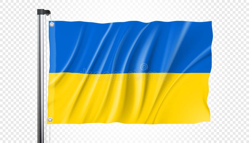 Flag of Ukraine, on a Transparent Background, Realistic Vector Effect ...