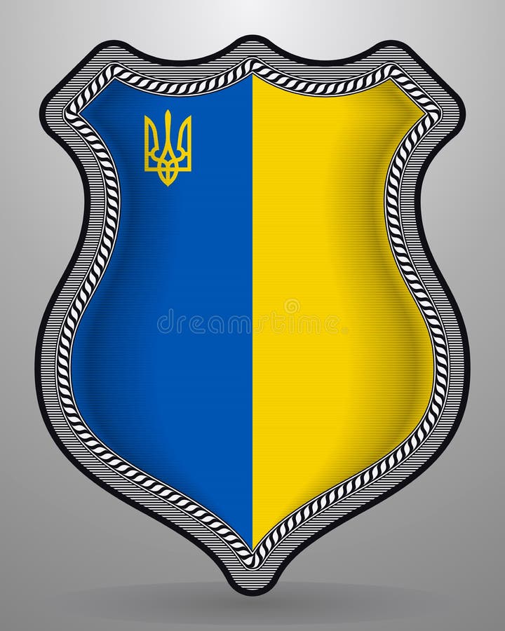 Flag of Ukraine with Trident. Vector Badge and Icon Stock Vector ...