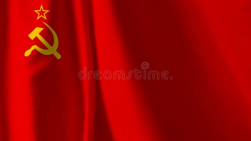 Flag of the Union of Soviet Socialist Republics Waving in the Wind ...
