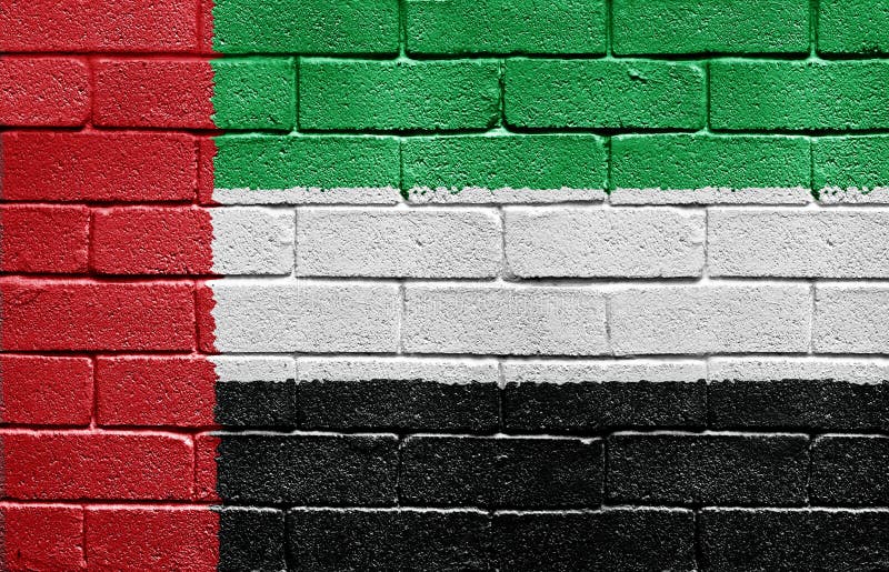 Flag of United Arab Emirates on Brick Wall Stock Photo - Image of ...