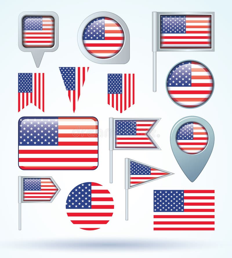 Flag of United States of America, Vector Illustration. Stock Vector ...