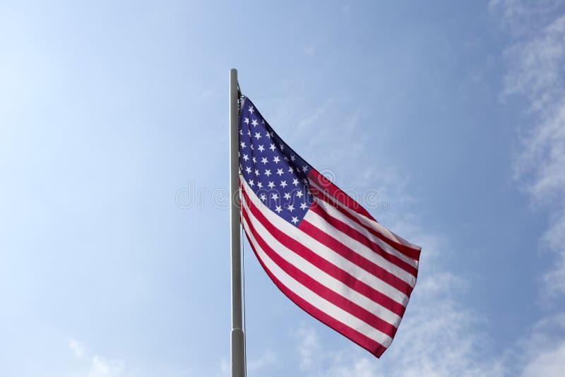 Flag of United States on a Flagpole Stock Photo - Image of flag, united ...