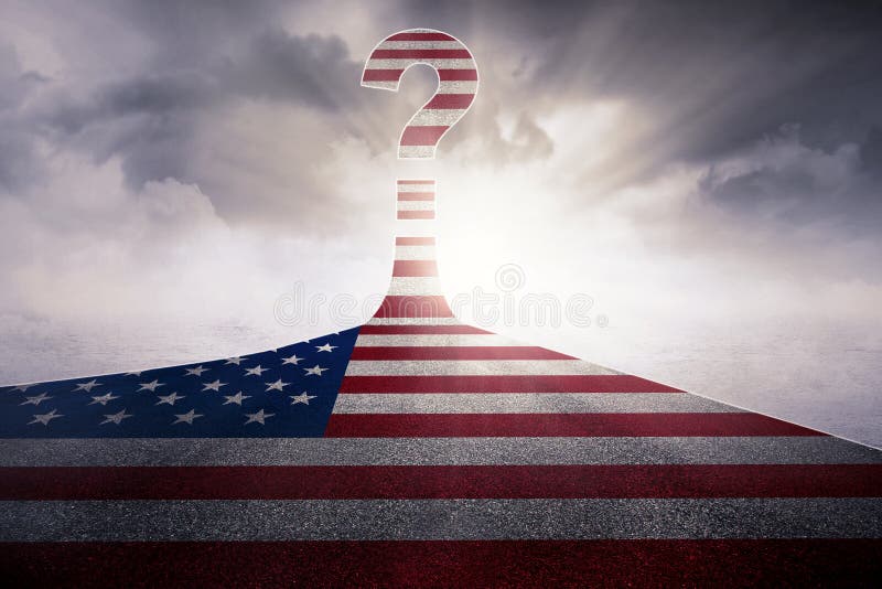 Flag of United States with Question Mark Stock Illustration ...