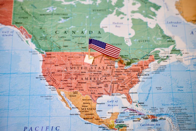 USA on world map with flag stock photo. Image of loss - 316041980