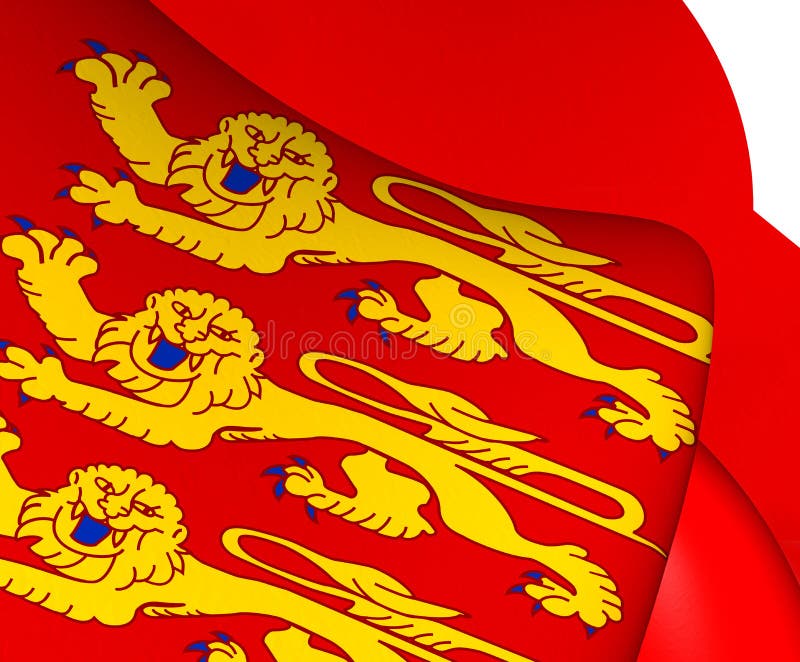 3D Flag of Normandy, France. Stock Illustration - Illustration of ...