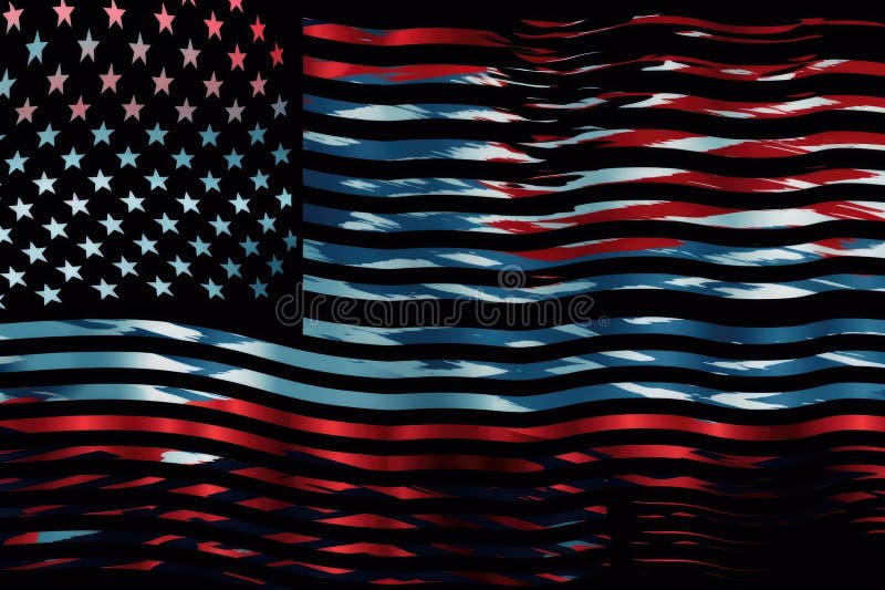 Flag of USA America on Dark Background Generative AI Stock Illustration ...