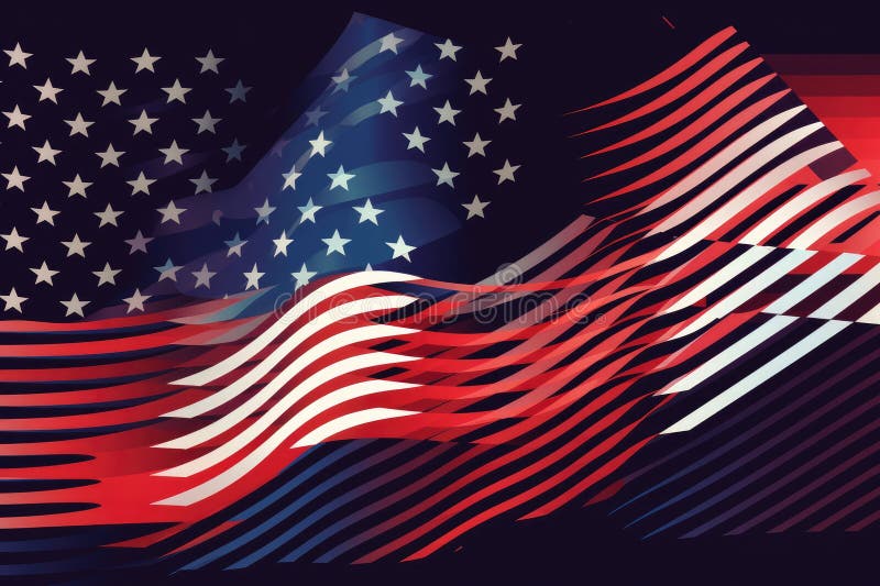 Flag of USA America on Dark Background Generative AI Stock Illustration ...
