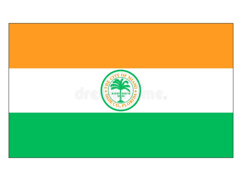 Flag Of Miami City, Florida, USA. Stock Illustration - Illustration of ...