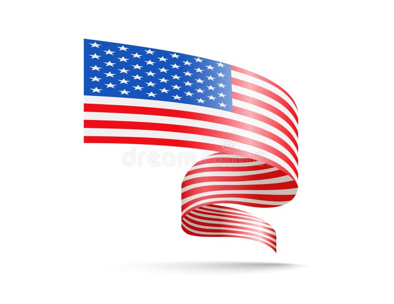 Flag of USA in the Form of Waving Ribbons. Stock Vector - Illustration ...