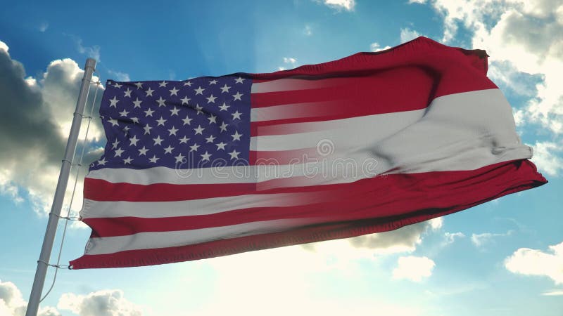 Flag of USA and Georgia State. USA and Georgia Mixed Flag Waving in ...