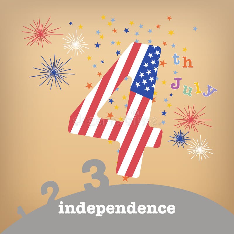 Flag of USA on number four stock vector. Illustration of vector - 40165785