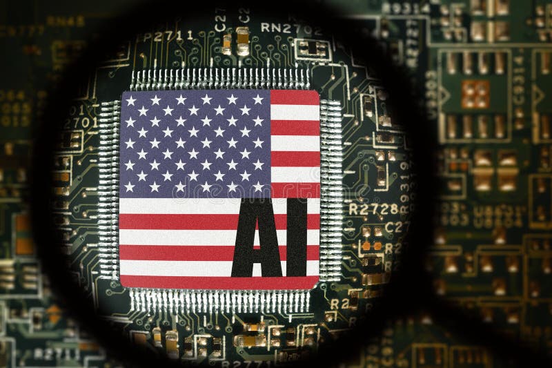 Flag Usa Processor Word Ai Computer Board Chip Stock Photos - Free ...