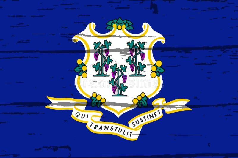 Connecticut State Flag on Old Timber Stock Illustration - Illustration ...