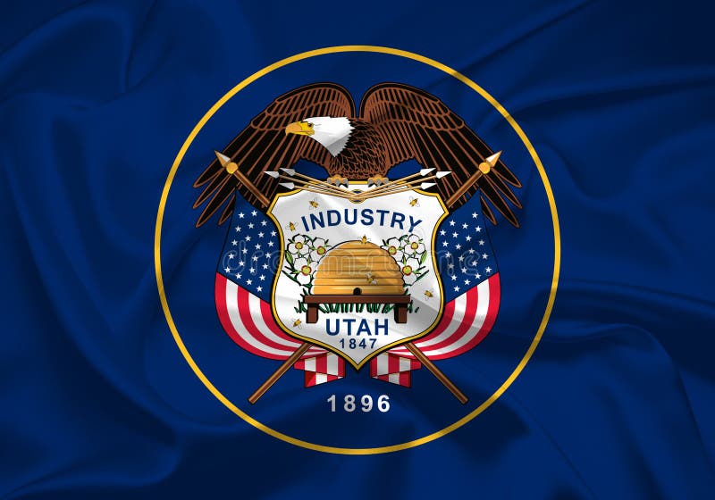Flag of Utah, Utah Flag, USA State Utah Flag Illustration, USA, Fabric ...