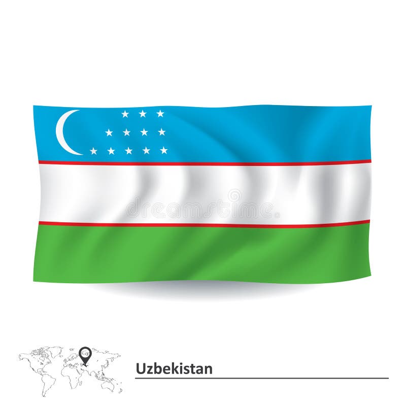 Flag of Uzbekistan stock vector. Illustration of concept - 125154283