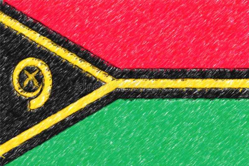 Flag of Vanuatu Background O Texture, Color Pencil Effect. Stock ...