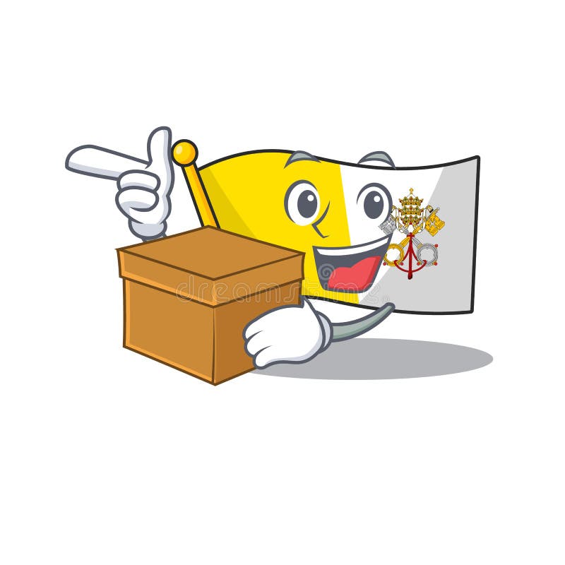 Flag Vatican City Scroll Cartoon Character Bringing a Box Stock Vector ...