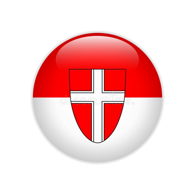 Flag Of Vienna State Button Stock Vector - Illustration of nation ...