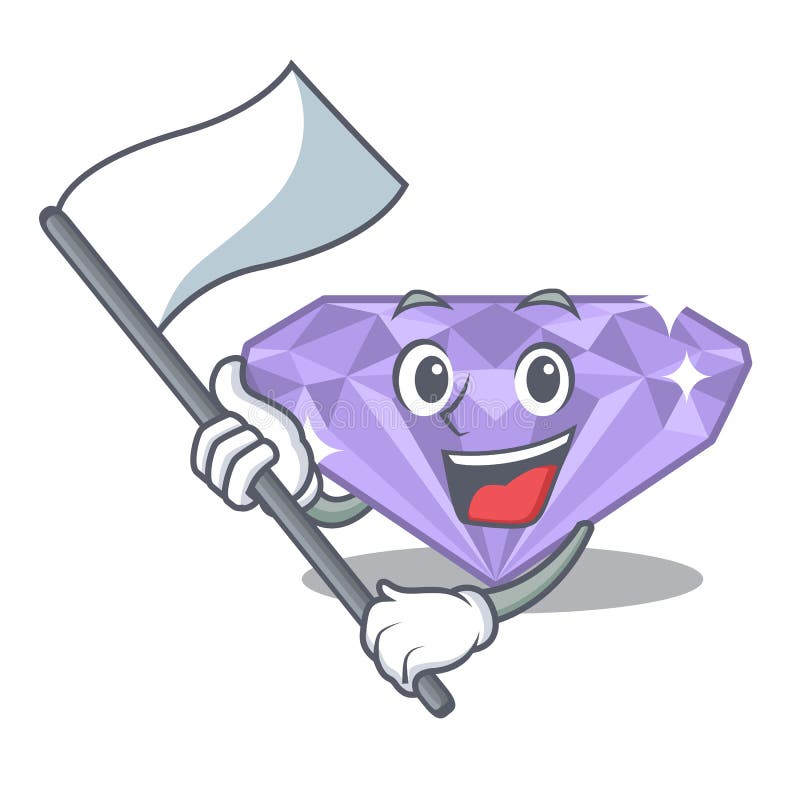 With Flag Violet Diamond in the Cartoon Box Stock Vector - Illustration ...