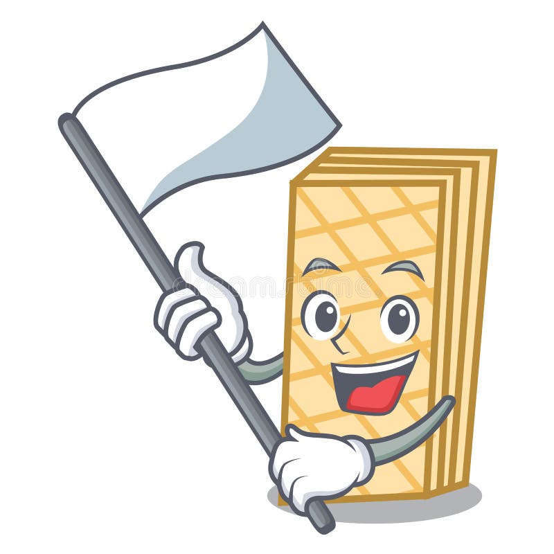 With Flag Waffle Mascot Cartoon Style Stock Vector - Illustration of ...