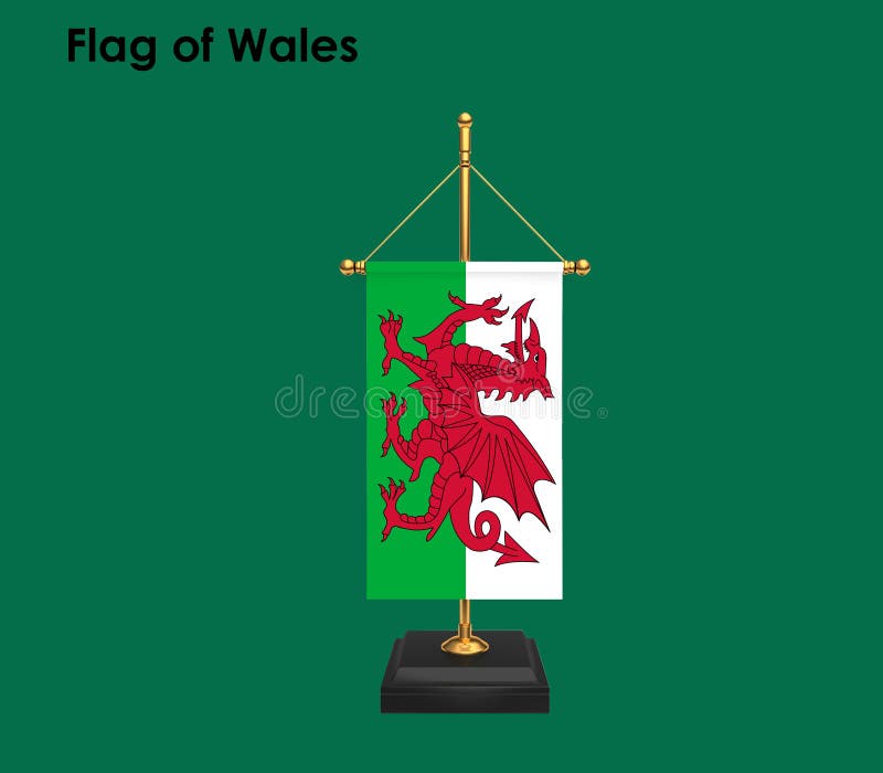 Flag of Wales, Wales Flag, National Symbol of Wales Country. Table Flag ...