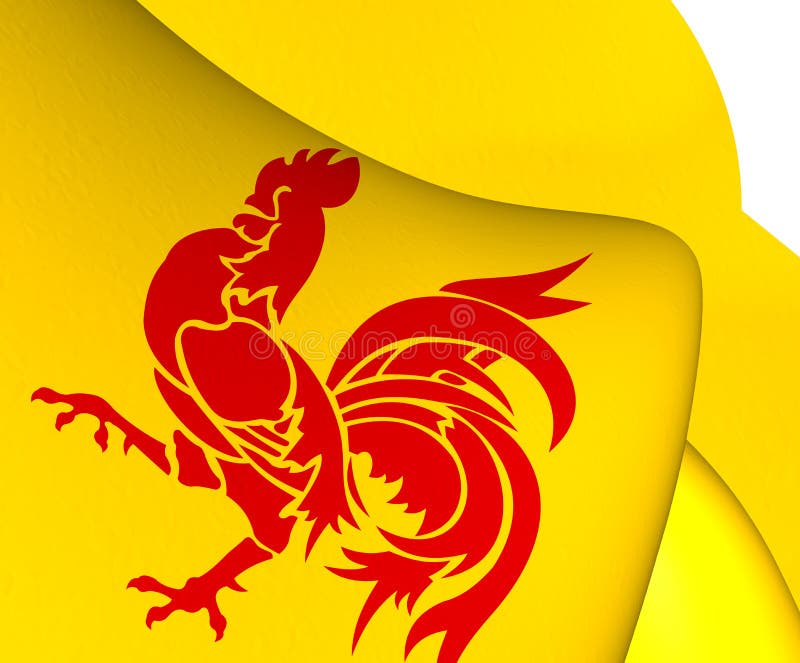 Flag of Wallonia Region, Belgium. Stock Illustration - Illustration of ...