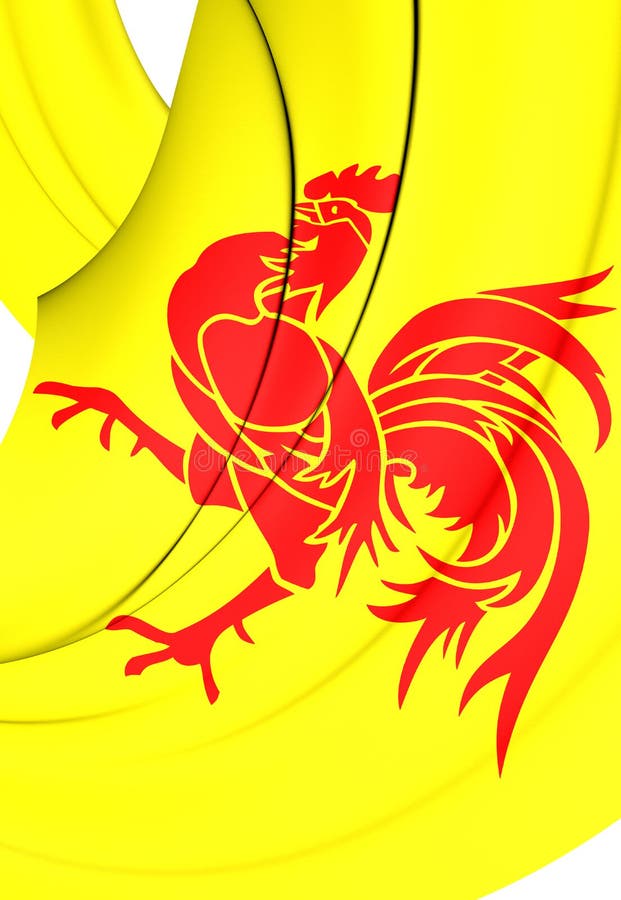 Flag of Wallonia Region, Belgium. Stock Illustration - Illustration of ...