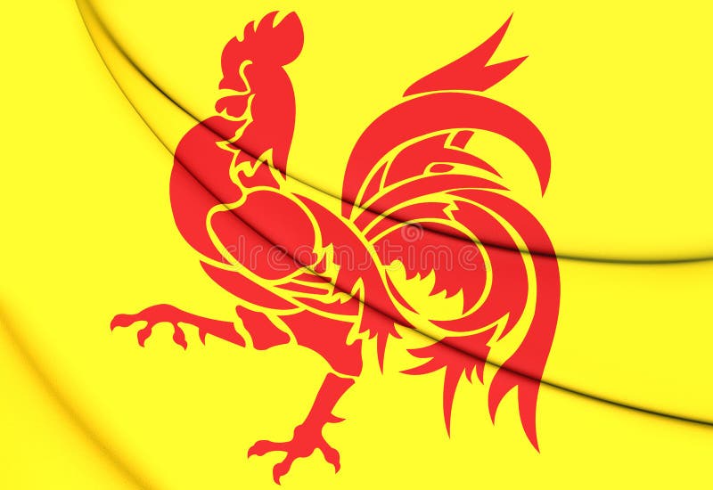 Flag of Wallonia Region, Belgium. Stock Illustration - Illustration of ...