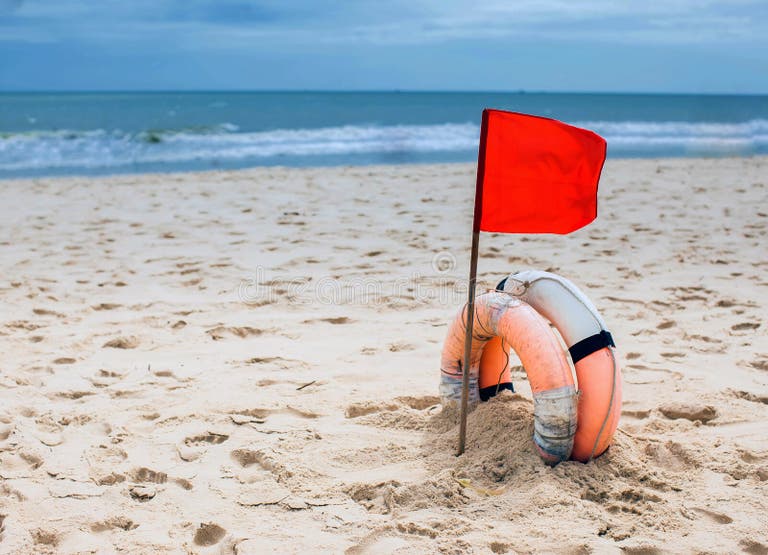 Flag warning of a storm stock image. Image of ocean - 111450637
