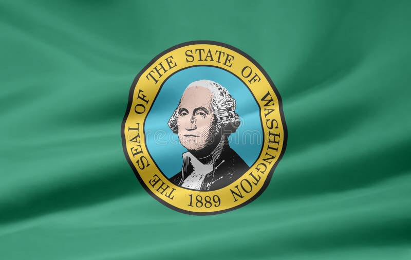 Washington State Flag, United States of America. Realistic 3d ...