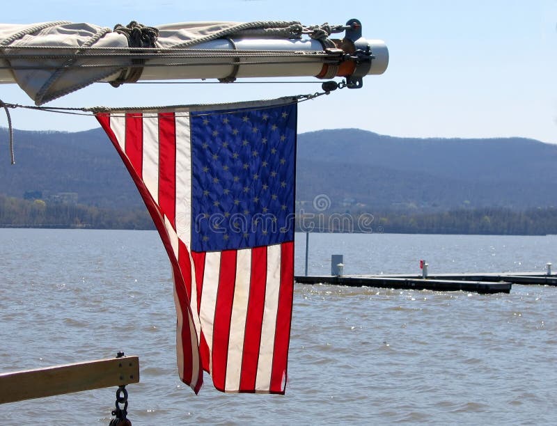 Flag Waving stock photo. Image of rope, flag, river, white - 106978