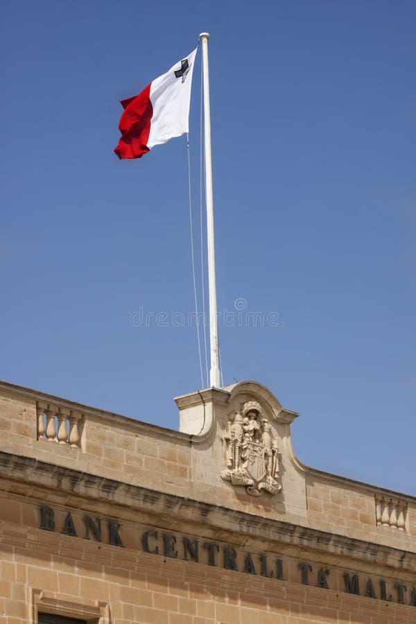 Central Bank of Malta stock image. Image of finance, flag - 30108369