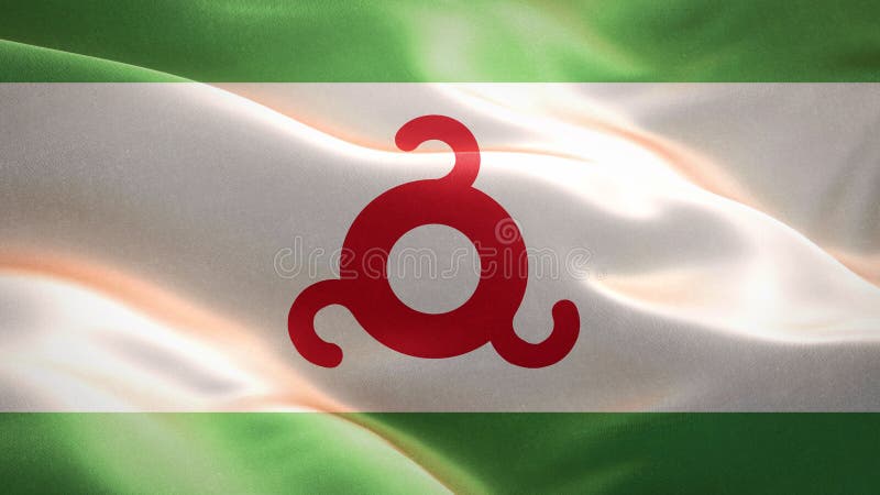 Flag of Ingushetia Waving in the Wind. 3D Waving Flag Design. the ...