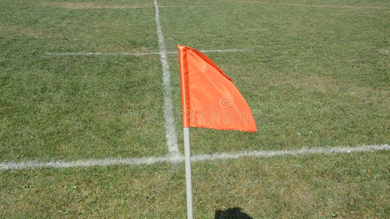 Flag Waving in the Wind on the Football Field Stock Video - Video of ...