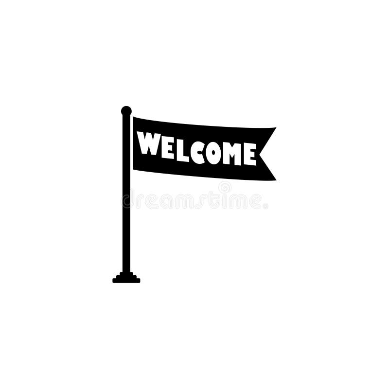 Welcome Icon or Logo, Word Welcome on Dark Background Stock Vector ...