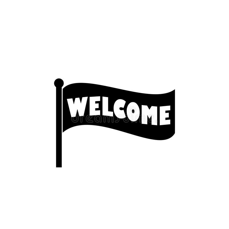 Welcome Icon or Logo, Word Welcome on Dark Background Stock Vector ...