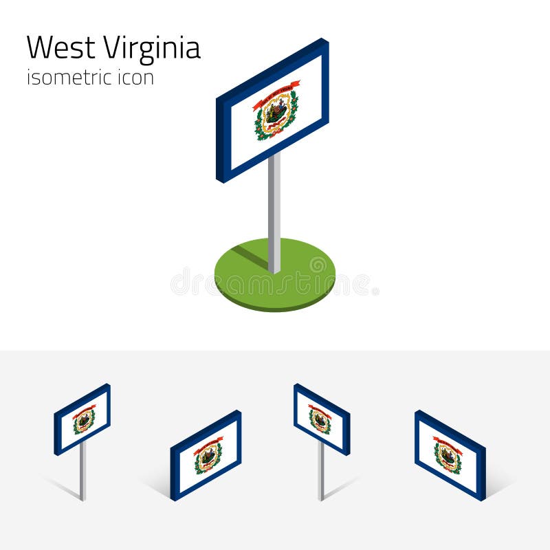 Flag of West Virginia USA, Vector 3D Isometric Icon Stock Vector ...