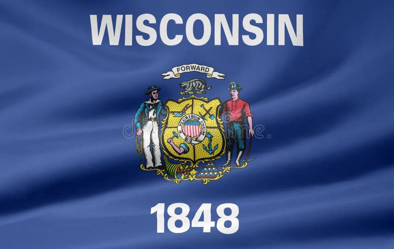 Flag of Wisconsin stock illustration. Illustration of flag - 5966318