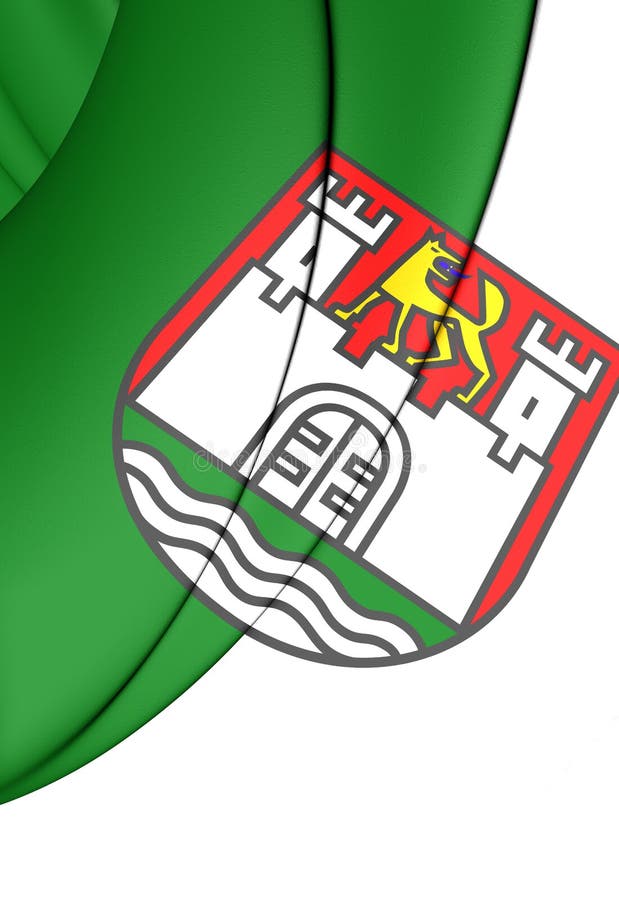 3D Flag of Wolfsburg Lower Saxony, Germany. Stock Illustration ...