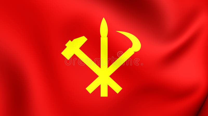 Flag of Workers` Party of Korea, DPRK. Stock Illustration ...
