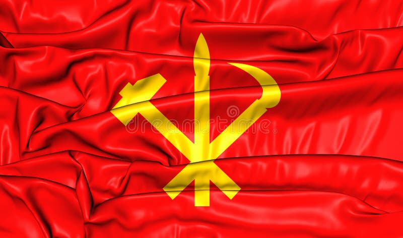 Flag of Workers` Party of Korea, DPRK. Stock Illustration ...