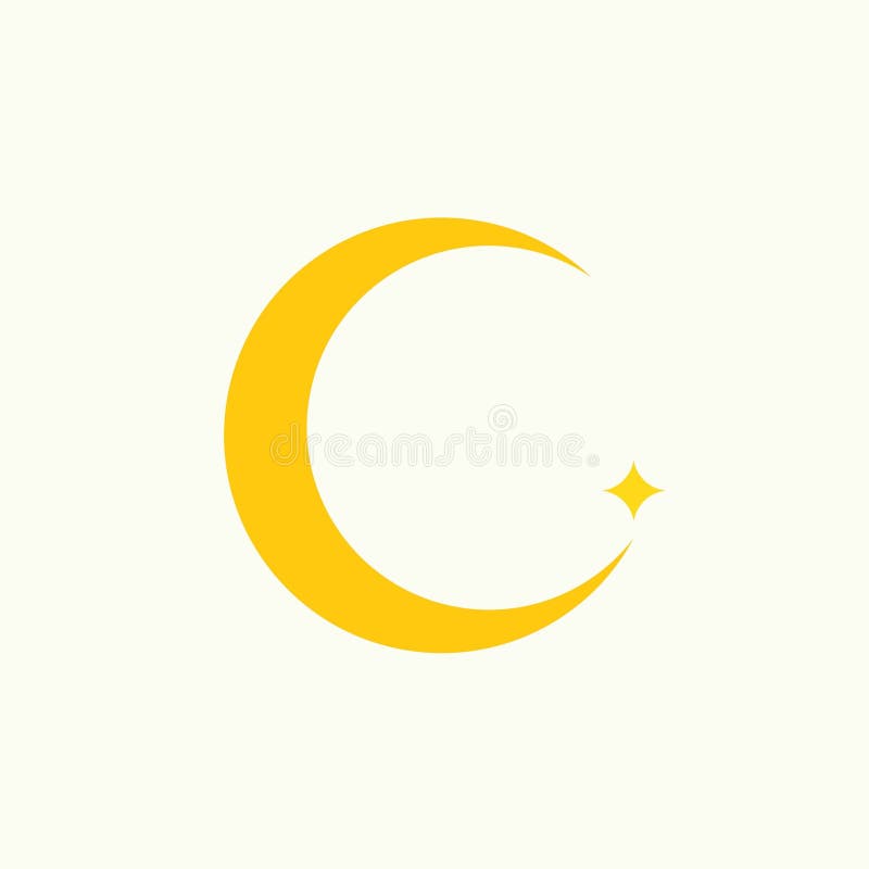 Flag of the Yellow Crescent Icon, Month with Star Vector Stock Vector ...