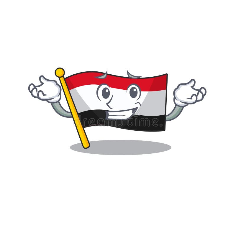 Flag Yemen Cartoon with in Grinning Character Stock Vector ...