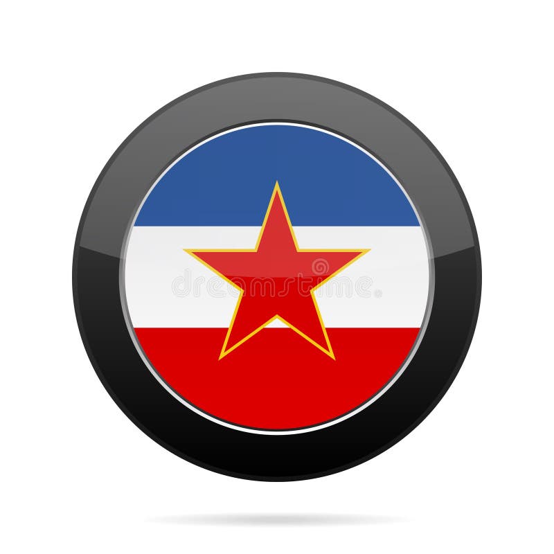 Flag of Yugoslavia. Shiny Round Button. Stock Vector - Illustration of ...