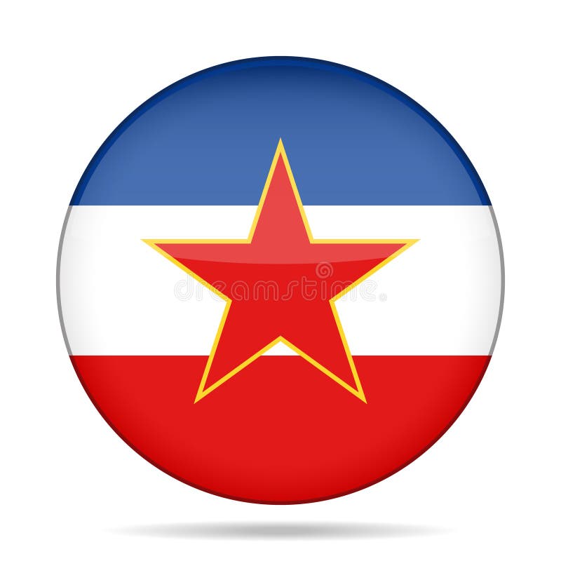 Flag of Yugoslavia. Shiny Round Button. Stock Vector - Illustration of ...