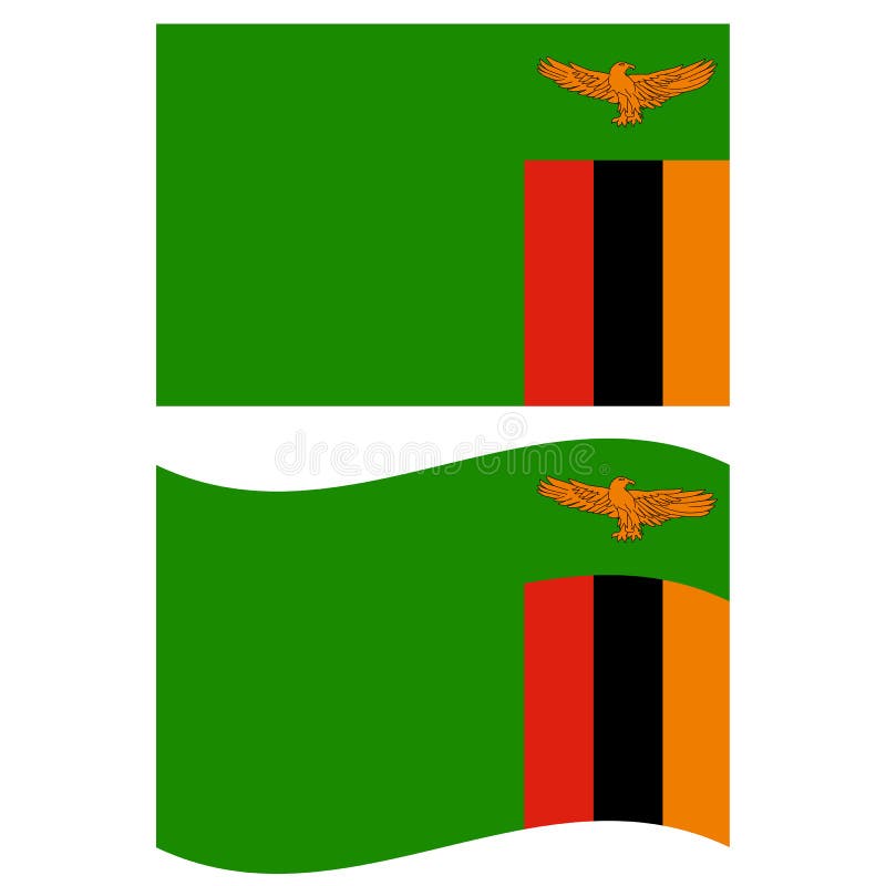 Flag of Zambia. Zambia National Flag. Zambia Waving Flag. Flat Style ...