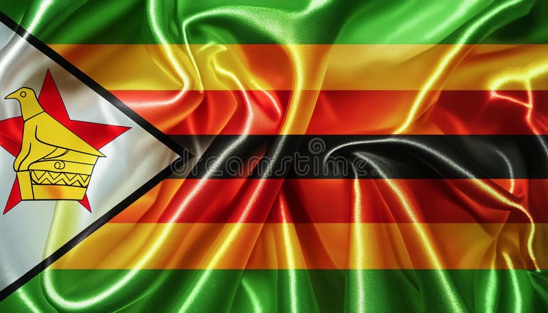 Flag of Zimbabwe stock illustration. Illustration of emblem - 319716291