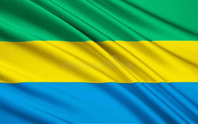Flaga Gabon, Libreville obraz stock. Obraz złożonej z stan - 124009687